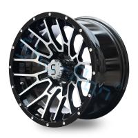 China Exclusive 14 Inch Golf Cart Wheels Machined/ Glossy Black ET-25 Sample Service for sale