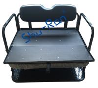 China EZGO RXV Golf Cart Flip Folding Rear Back Seat Kit - Black Cushions for sale