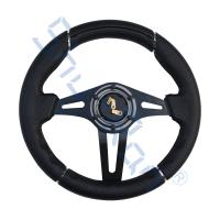 China Golf Cart Challenger Black Grip/Black Spokes Steering Wheel For Club Car, EZGO, And Yamaha for sale