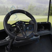 China Golf Cart Challenger Black Grip/Black Spokes Steering Wheel For Club Car, EZGO, And Yamaha for sale