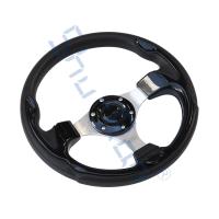 China Golf Cart GT Rally Black Steering Wheel with Polyurethane Grip for sale