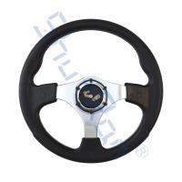 China Golf Cart GT Rally Black Steering Wheel with Polyurethane Grip for sale