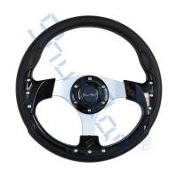 China Golf Cart Racing Black Steering Wheel for Club Car, EZGO, and Yamaha for sale