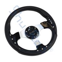 China Golf Cart Racing Black Steering Wheel for Club Car, EZGO, and Yamaha for sale