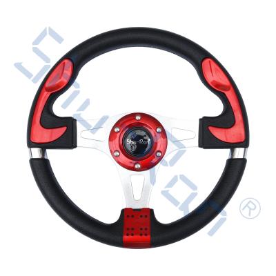 China Golf Cart F1 Red Custom Steering Wheel For Club Car, EZGO, And Yamaha for sale