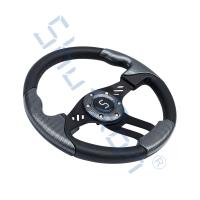 China Golf Cart Aviator 5 Carbon Fiber Grip/Black Spokes Steering Wheel for sale