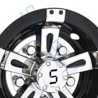 China Golf Cart Universal 8/10 Inches ABS Plastic Wheel Covers - Black&Chrome with S Logo(Set of 4) for sale