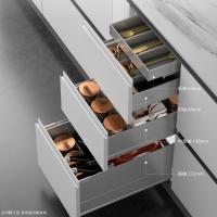 China Aluminum Pull Out Seasoning Bottle Basket with Soft Close Slide - 300-450mm Cabinet Fit, 3-Tier Design for sale