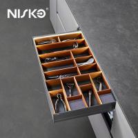 China Kitchen Utensils Basket Cutlery Tray Drawer Organizer Removable 541-841mm Width BPA-Free PP Material for sale