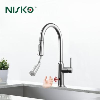 China Stainless Steel Touchless Kitchen Faucet with Sensor Technology - 1.5-1.8 GPM Flow Rate, 230mm Height for sale