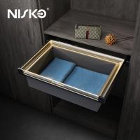 China Pull Out Wardrobe Storage Box with LED Light - 600mm to 900mm Cabinet Sizes, 6063 Aluminum Frame for sale