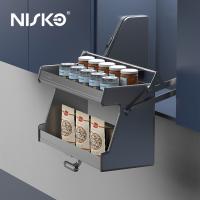 China 2-Tier Kitchen Wall Cabinet Storage Rack with Soft Back Pull-Down Basket - 564-864mm Width Options, 420mm Height for sale