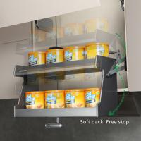 China 2-Tier Kitchen Wall Cabinet Storage Rack with Soft Back Pull-Down Basket - 564-864mm Width Options, 420mm Height for sale