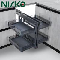 China Kitchen Blind Corner Cabinet Storage System - Double Pullout Basket 624x470x572mm for 800-1000mm Cabinets for sale