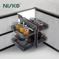 China Kitchen Blind Corner Cabinet Storage System - Double Pullout Basket 624x470x572mm for 800-1000mm Cabinets for sale