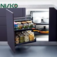 China Side-Mounted Pull-Out Spice Basket with Soft-Close - 2 Shelves, 764-964mm Width, Stainless Steel Construction for sale
