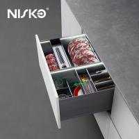 China Pull Out Multi-purpose Kitchen Organizer with LED Light - 549-849mm Width, Adjustable Cutlery & Dish Storage for sale