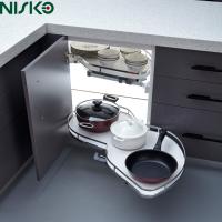 China Peanut Swing Corner Cabinet Organizer 730-930mm Width with 180° Rotation and 15-20kg Capacity for sale