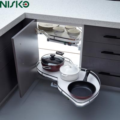 China Peanut Swing Corner Cabinet Organizer 730-930mm Width with 180° Rotation and 15-20kg Capacity for sale