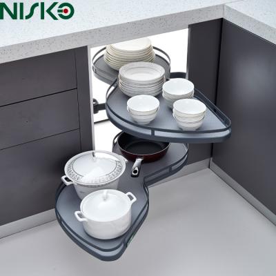 China Magic Swing Corner Cabinet Basket Pull Out System with 360° Rotation and Soft Close - 730-930mm Width, 15-20kg Capacity for sale
