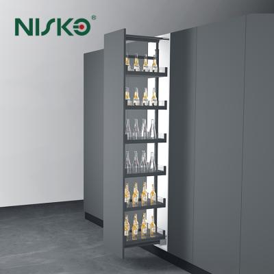China Kitchen Sliding Pantry Pull Out Tall Unit Cabinet Storage - 300mm & 400mm Widths, 4-6 Layers for sale