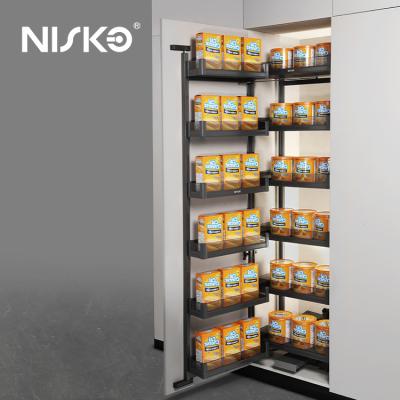 China 6-Layer Pull Out Pantry Cabinet with 406-556mm Width Options and 580-1880mm Height Range for Kitchen Storage Organization for sale