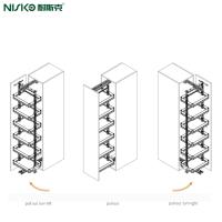 China 6 Shelf Pull Out Pantry Unit with Revolving Baskets - 450-600mm Cabinet Width, 10-15kg Load Capacity for sale