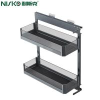 China NISKO 3-Tier Sliding Seasoning Bottle Storage Rack Kitchen Cabinet Basket 600mm for sale