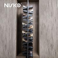 China Wardrobe Rotating Vertical Cabinet Shoes Rack - 4-12 Layer Options, 720×360mm Dimensions, Aluminum & Iron Construction for sale