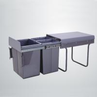 China Double Pullout Waste Bin Trash Can Under Cabinet Kitchen Organizer 300mm-400mm Width 10L-20L Capacity for sale