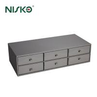 China Pull Out Wardrobe Storage Leather Organizer Box Drawer 760×350×200mm Aluminum Gray Multiple Drawers for sale