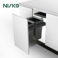 China Twin Side Mounted Kitchen Cabinet Dustbin with Soft Close - 30L+30L Capacity for 450-500mm Cabinets for sale