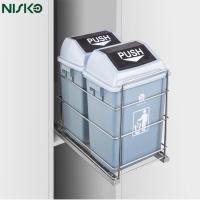 China Double Pull-Out Kitchen Dustbin Under Sink System with 15L×2 Capacity and Concealed Slide Mechanism for sale