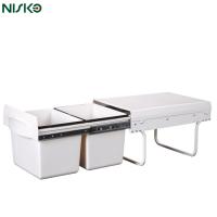 China Pull Out Kitchen Dustbin Sliding Double Bin Trash Can 400mm 300mm with 20L Capacity and Dual Compartments for sale