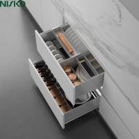 China 2-Tier Pull-Out Kitchen Basket Organizer with Adjustable Sliding Trays 600mm for sale