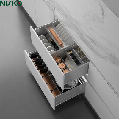 China 2-Tier Pull-Out Kitchen Basket Organizer with Adjustable Sliding Trays 600mm for sale