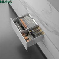 China 2-Tier Pull-Out Kitchen Basket Organizer with Adjustable Sliding Trays 600mm for sale