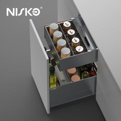 China Multipurpose Sliding Pull-Out Cultery Basket Seasoning Bottle Storage Rack for sale
