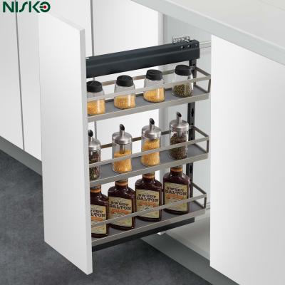 China 3-Tier Side Pull-Out Spice Basket Storage Solution - 134×450×564mm or 234×450×564mm Dimensions for sale