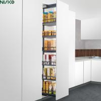 China 6-Tier Sliding Pantry Cabinet Organizer with Soft Close - 240-340mm Width, 10-15kg Shelf Capacity for sale
