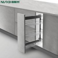 China 3-Tier Sliding Wire Pull Out Bottle Rack Basket Kitchen Drawer Organizer 134-234mm Width for sale