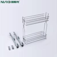 China 2 Tier Stainless Steel Pull Out Wire Basket Drawer for Spice Storage 400mm for sale