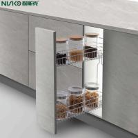 China 2 Tier Stainless Steel Pull Out Wire Basket Drawer for Spice Storage 400mm for sale