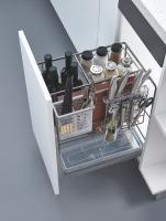 China Multipurpose Pull Out Cutlery Tray Spice Rack Basket for Kitchen Bottle Storage for sale