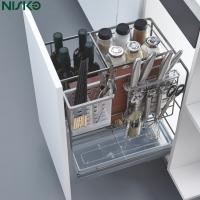 China Multipurpose Pull Out Cutlery Tray Spice Rack Basket for Kitchen Bottle Storage for sale