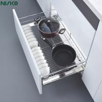 China Double Tier Pull Out Kitchen Basket Organizer 304 Stainless Steel with Chopstick Box for sale