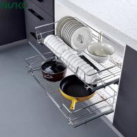 China Dishes Bowl Pull Out Wire Basket Drawer Multifunction With Adjustable Dividers for sale