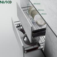 China Multipurpose 2 Tier Pull Out Wire Basket Drawers Cutlery Tray for sale