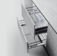 China Multipurpose 2 Tier Pull Out Wire Basket Drawers Cutlery Tray for sale