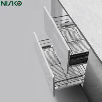 China Multipurpose 2 Tier Pull Out Wire Basket Drawers Cutlery Tray for sale